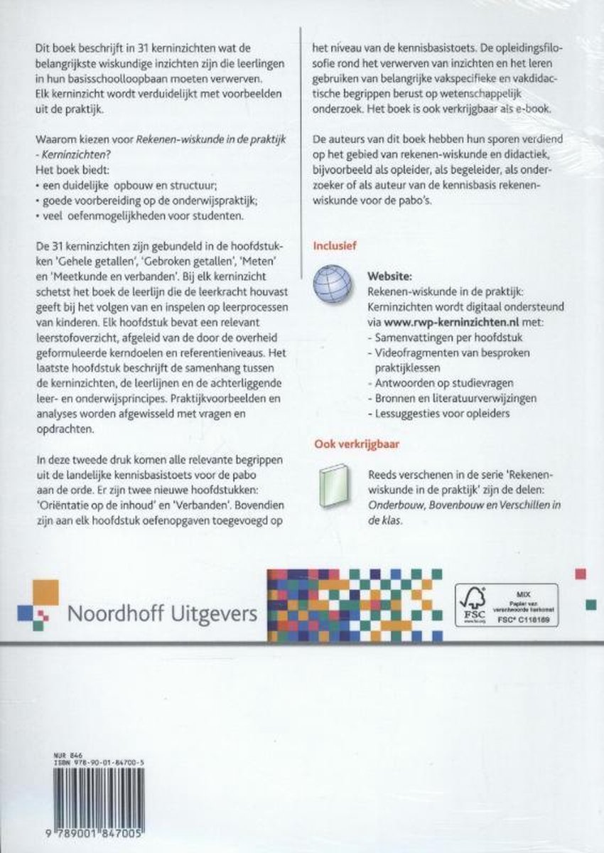 Rekenen-wiskunde in de praktijk - kerninzichten | 9789001847005 | Wil Oonk | Boeken | bol