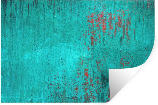 Muurstickers - Sticker Folie - Koperen structuur met blauwe patina ...