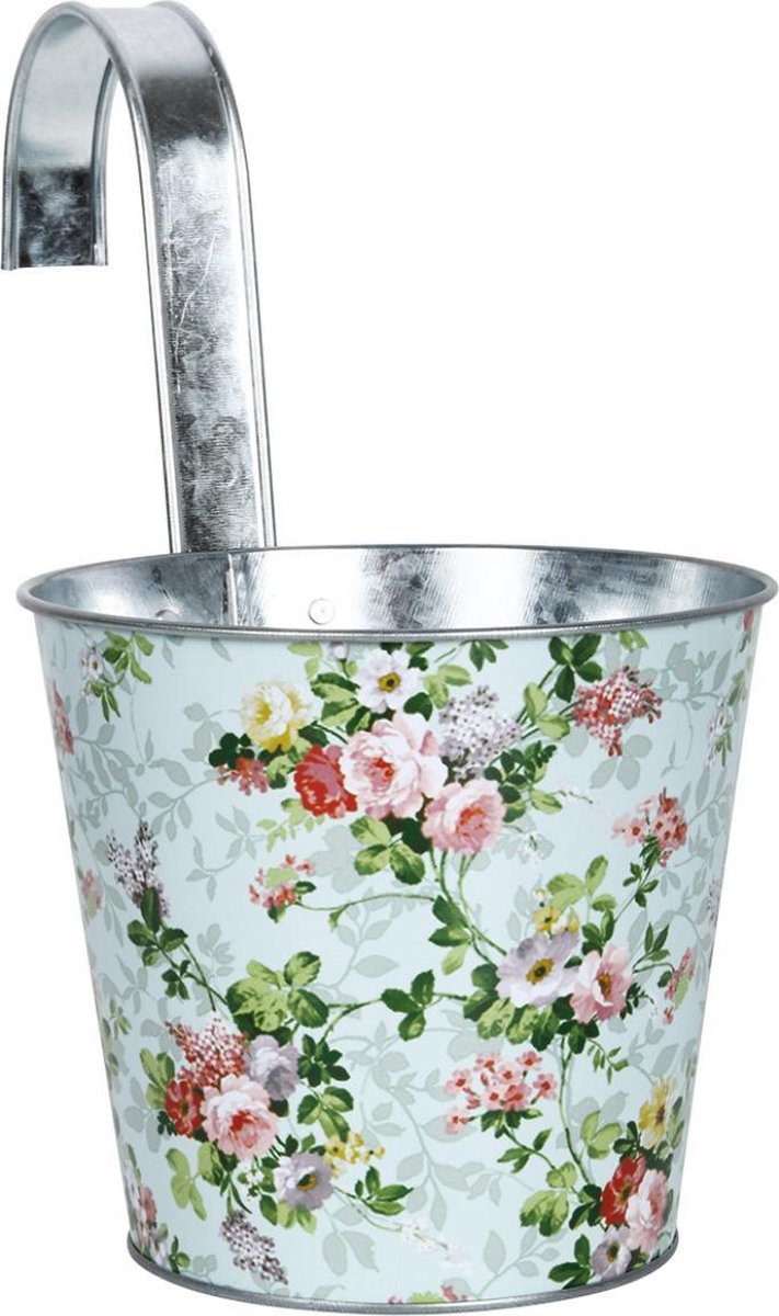 Esschert Design Bloempot Roos Met Haak 15,9 X 14,2 Cm Staal Lichtblauw ...