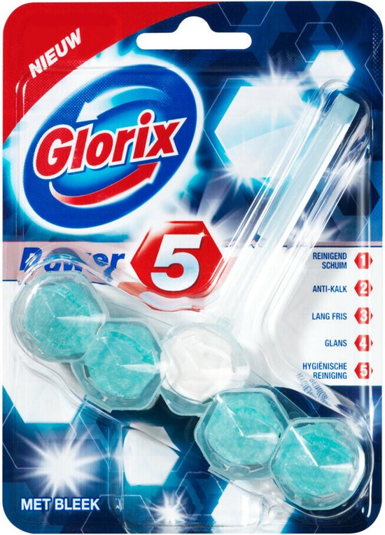 Glorix Toiletblok Power 5 Met Bleek | bol