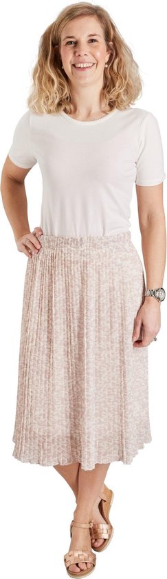 Dames rok plisse panter creme kort | Maat Onze size, XS-XL | bol.com