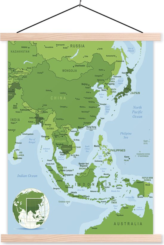 Posterhanger incl. Poster - Schoolplaat - Highly detailed vector map of ...