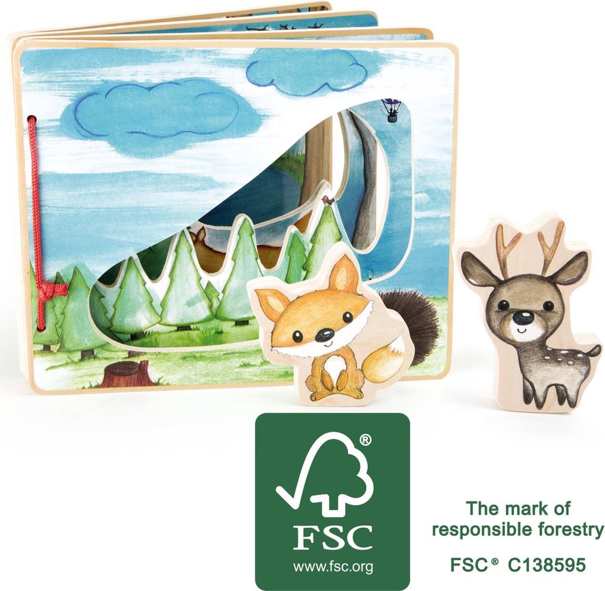 Houten baby boekjes / Plaatjes boek - in het bos - interactief - FSC ...