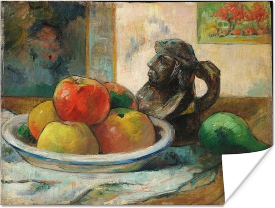 Poster Stilleven met appels, peren en keramiek - Schilderij van Paul Gauguin - 80x60 cm | bol