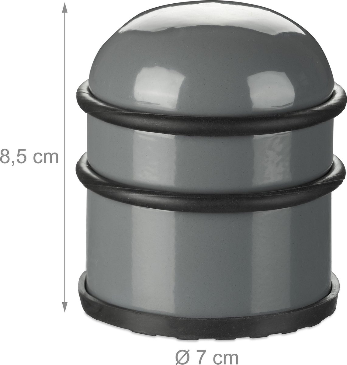 Relaxdays 2x deurstopper rond - deurvastzetter rubber - deurstop rvs ...