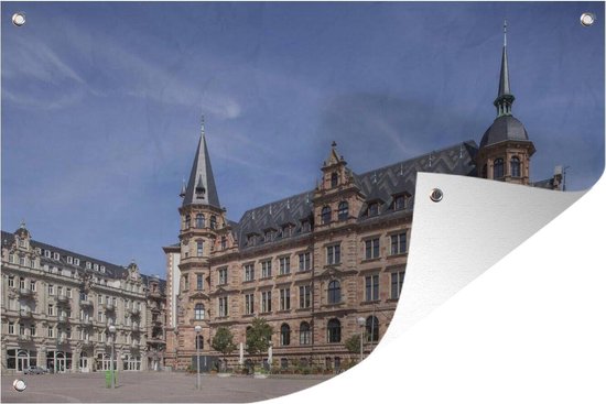 Muurdecoratie Het stadhuis van de Duitse stad Wiesbaden - 180x120 cm ...