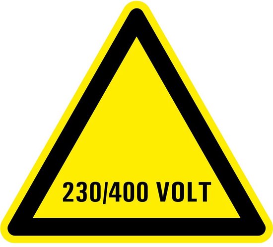 Sticker elektriciteit waarschuwing 230/400 volt 400 mm | bol