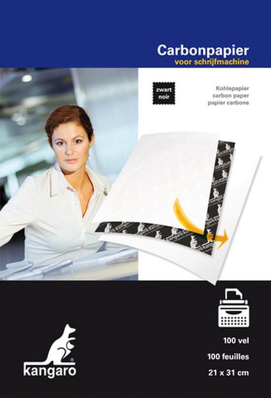 Kangaro carbonpapier - A4+ - 100 vel - zwart - K-7800492 | bol