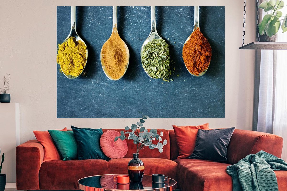 Poster Kruiden - Lepel - Eten - 180x120 cm XXL | bol.com