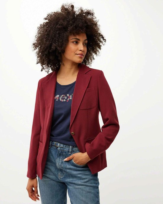 Mexx Single Button Blazer - Dames - Donker Rood - Maat Xl | bol