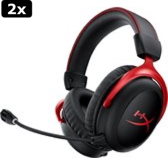 2x Casque Gaming Sans Fil HyperX Cloud II - Zwart/ Rouge - PC/PS5/PS4 ...