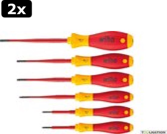 2x Wiha 3251TRK6 6-delige SoftFinish Electric Slimfix VDE Schroevendraaierset - Torx... | bol