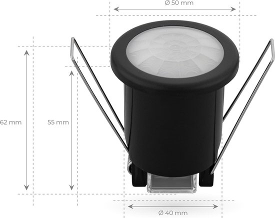 Ledvion - Bewegingsmelder Zwart - Inbouw - Schemerschakelaar - IP20 ...