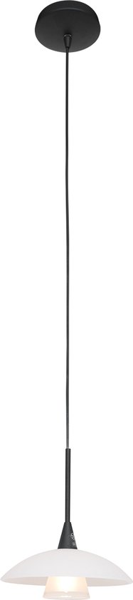 Barlamp LED Tallerken | 1 lichts | zwart | glas / metaal | ⌀ 18 cm ...