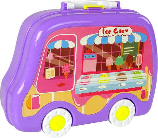 Speelgoed ijskraam - 46x24x25cm - in koffer - 14 delig | bol