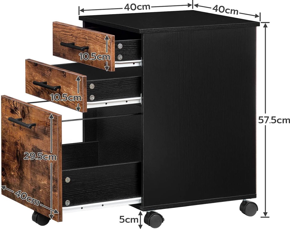 Signature Home Varna caisson à tiroirs - caisson à roulettes - classeur ...