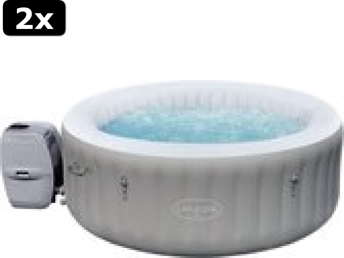 2x Bestway Lay-Z-spa Tahiti Jacuzzi Opblaasbaar - Rond Bubbelbad voor 2 ...