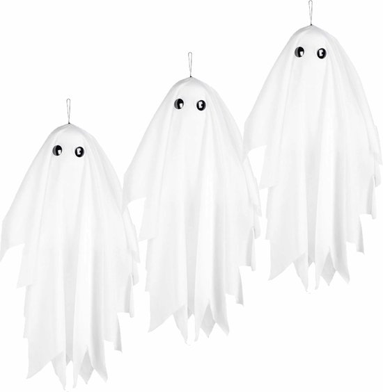 Set van 3x stuks hangende horror decoratie spook 48 cm met beweging en ...