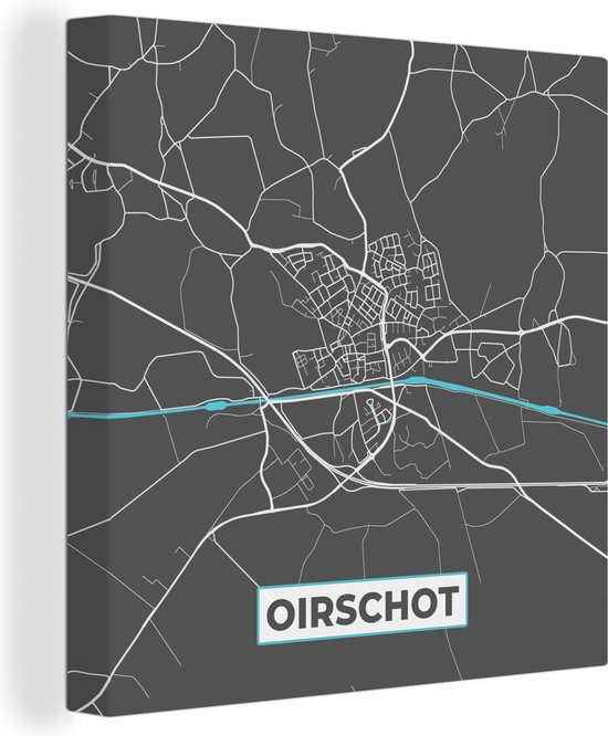 Canvas Schilderij Kaart - Oirschot - Stadskaart - Plattegrond - 50x50 ...