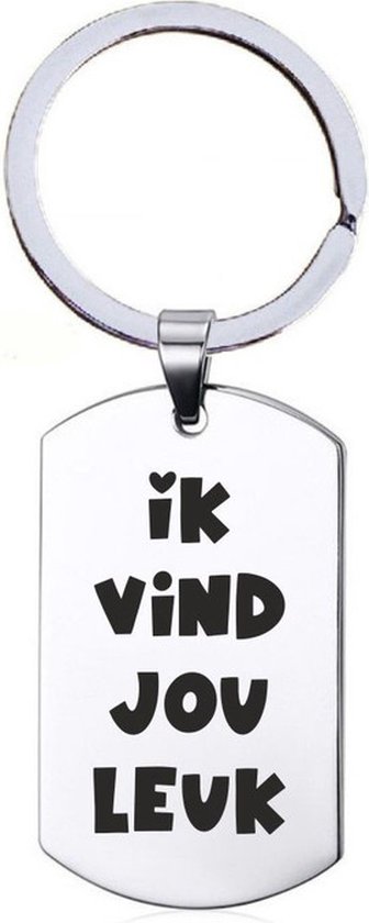 Sleutelhanger RVS - Ik Vind Jou Leuk - Valentijn / Liefde Kado | bol