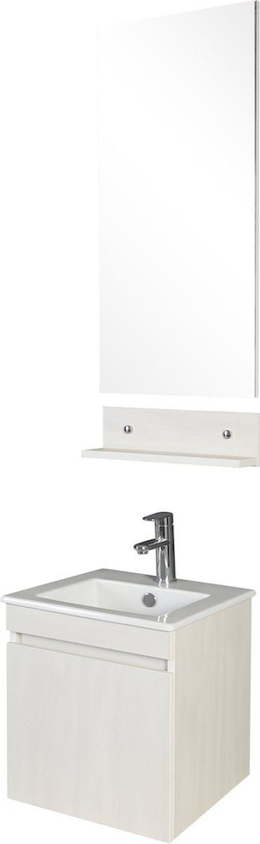 Linea Uno - Badkamermeubel Meltaus 40 - Wit houtlook - 301504 | bol.com