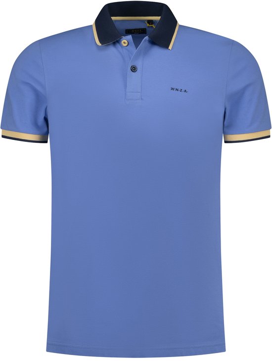 NZA - Heren polo - Maat 3XL - Mannen - blauw - katoen | bol