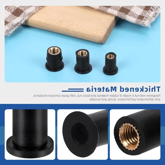 20 Stuks M4 Zwarte Rubber Well Nuts Set voor Verlenging, Messing Moeren ...