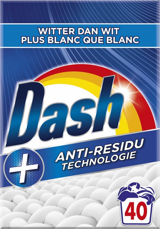 Dash Waspoeder Witter dan Wit 40 Wasbeurten - 3 x 2,4 kg ...