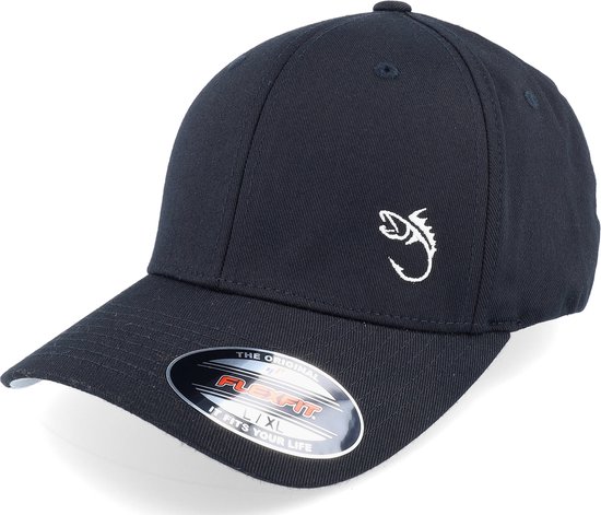 Hatstore- White Fish Hook Logo Black Flexfit - Skillfish Cap | bol