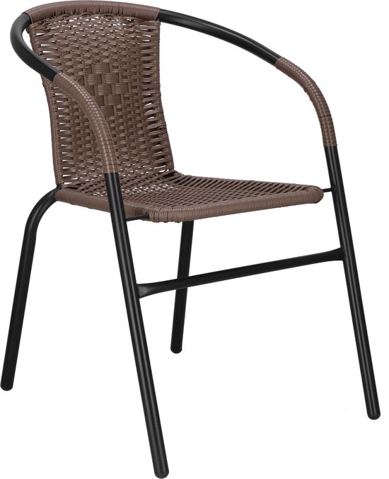 Springos Terrasstoel - Tuinstoel - Metaal - Bruin - 130 KG | bol