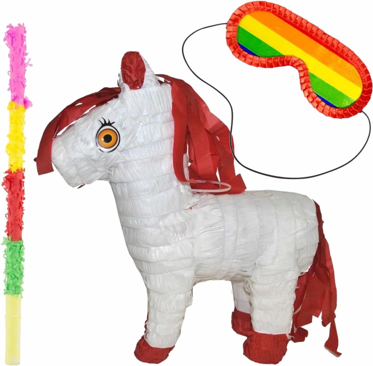 Pinata van een Paard set met masker en stok - Pinata 50 cm ...