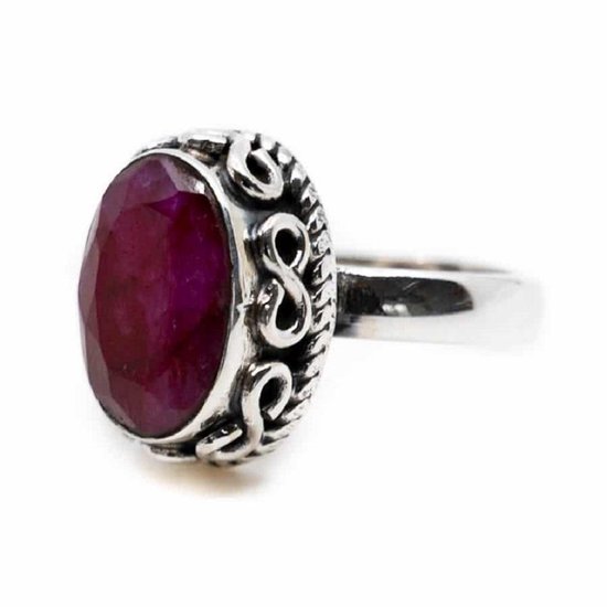 Edelsteen Ring Robijn Kwarts 925 Zilver “Amaya” (Maat 17) | bol.com