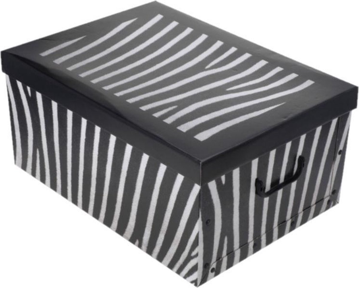 3x stuks opbergdoos/opberg box van karton met zebra print 51 x 37 x 24 ...