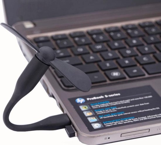 Flexibele Mini Portable USB Powered 2-Blade USB Fan (Zwart) | bol.com