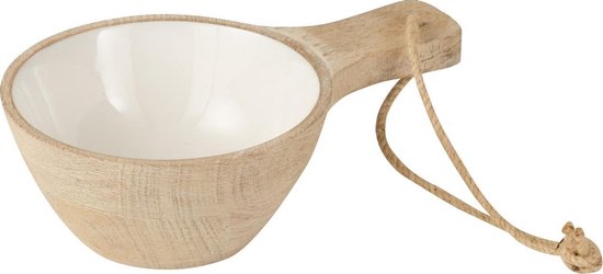 J-Line Kom Handvat Mango Hout Whitewash | bol.com