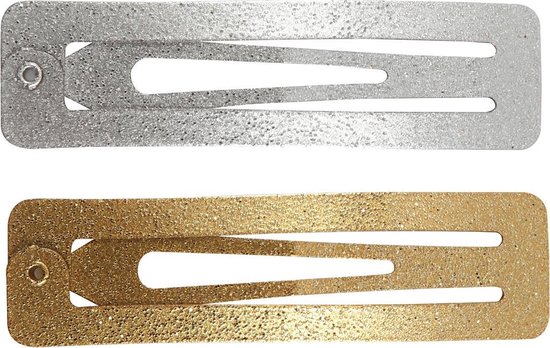Haarspeld. goud. zilver. L: 58 mm. B: 16 mm. 4 stuk/ 1 doos | bol