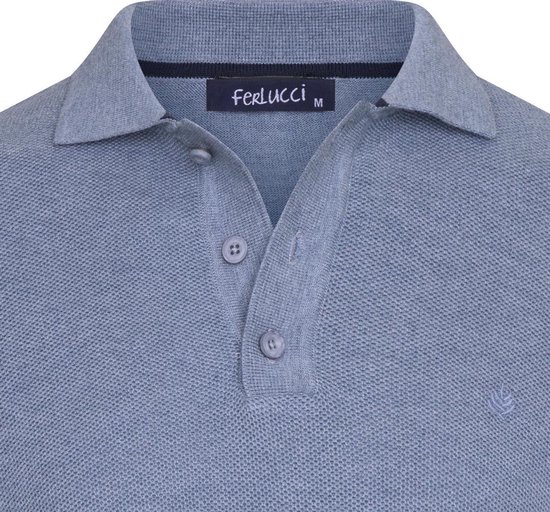 Ferlucci - Exclusieve Heren Trui met Polokraag - Pique - Indigo | bol