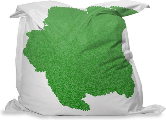 PillowMonkey zitzak - een groene kaart van Suriname - 135x135 cm ...