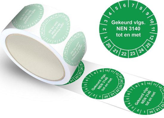 Keuringssticker NEN 3140 Ø 30 mm - 100 stickers | bol