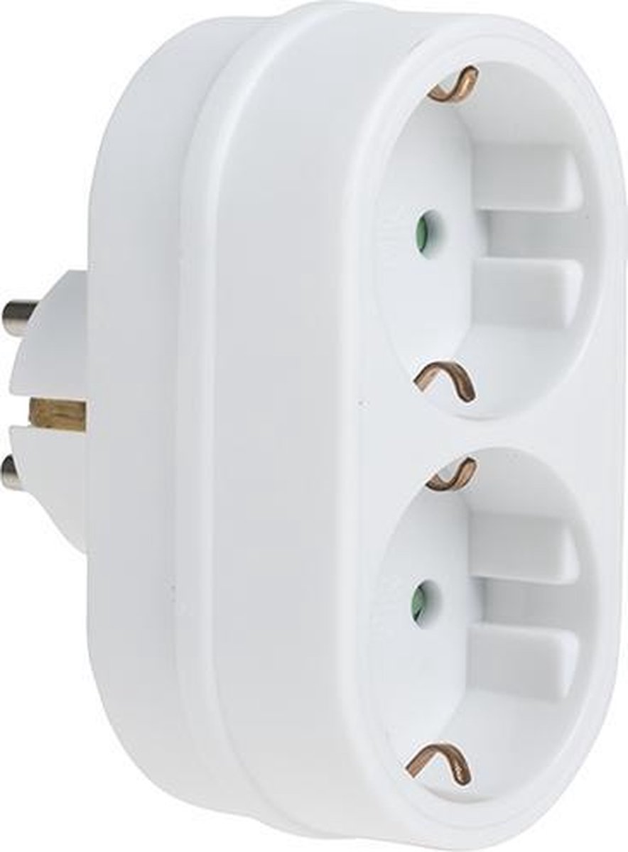 bol.com | Verloopstekker 2x randaarde horizontaal