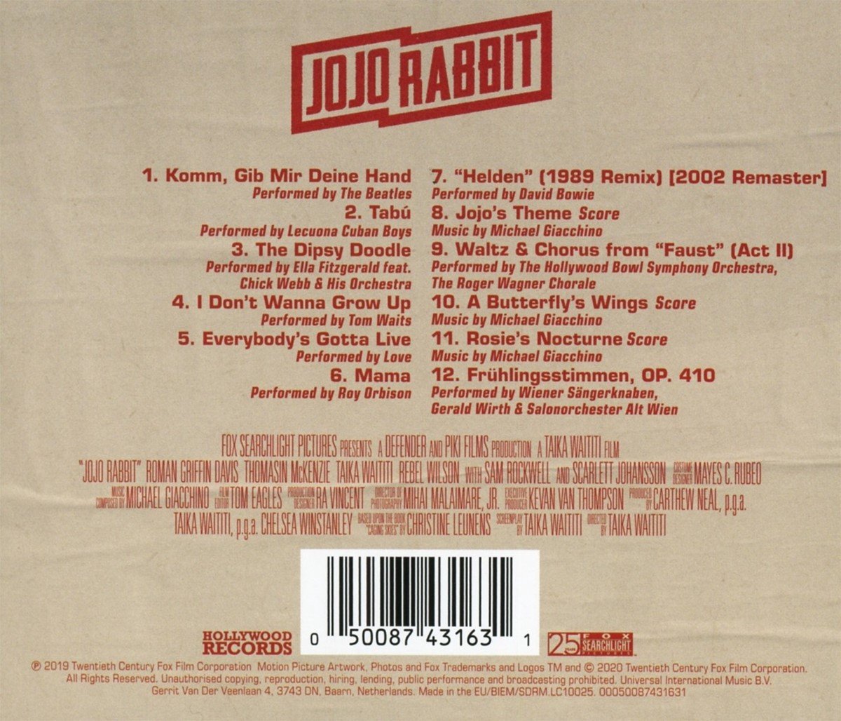 Various Artists - Jojo Rabbit (CD) (Original Soundtrack), various ...
