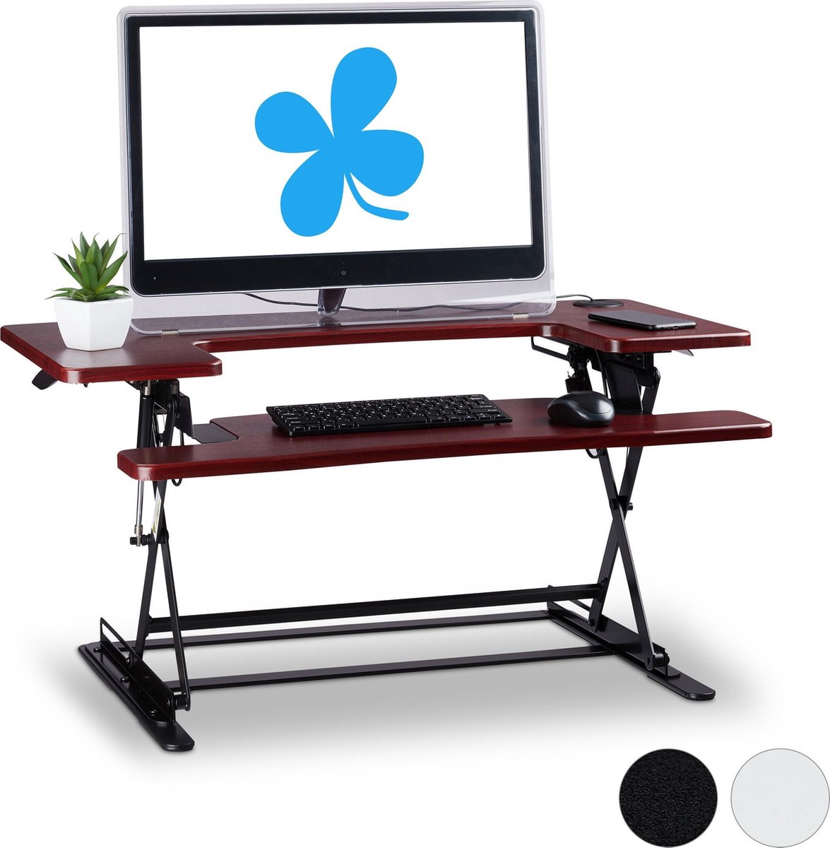 Relaxdays Zit-sta verhoger - bureau verhoger - staand werken - hoogte ...