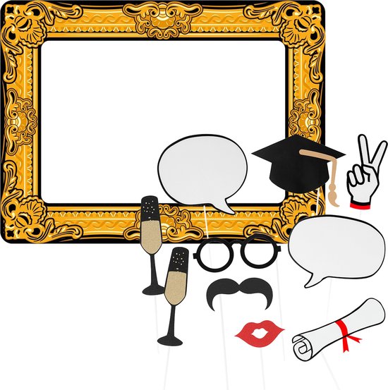 Foto prop set met frame - geslaagd - 11-delig - opblaasbare fotolijst ...