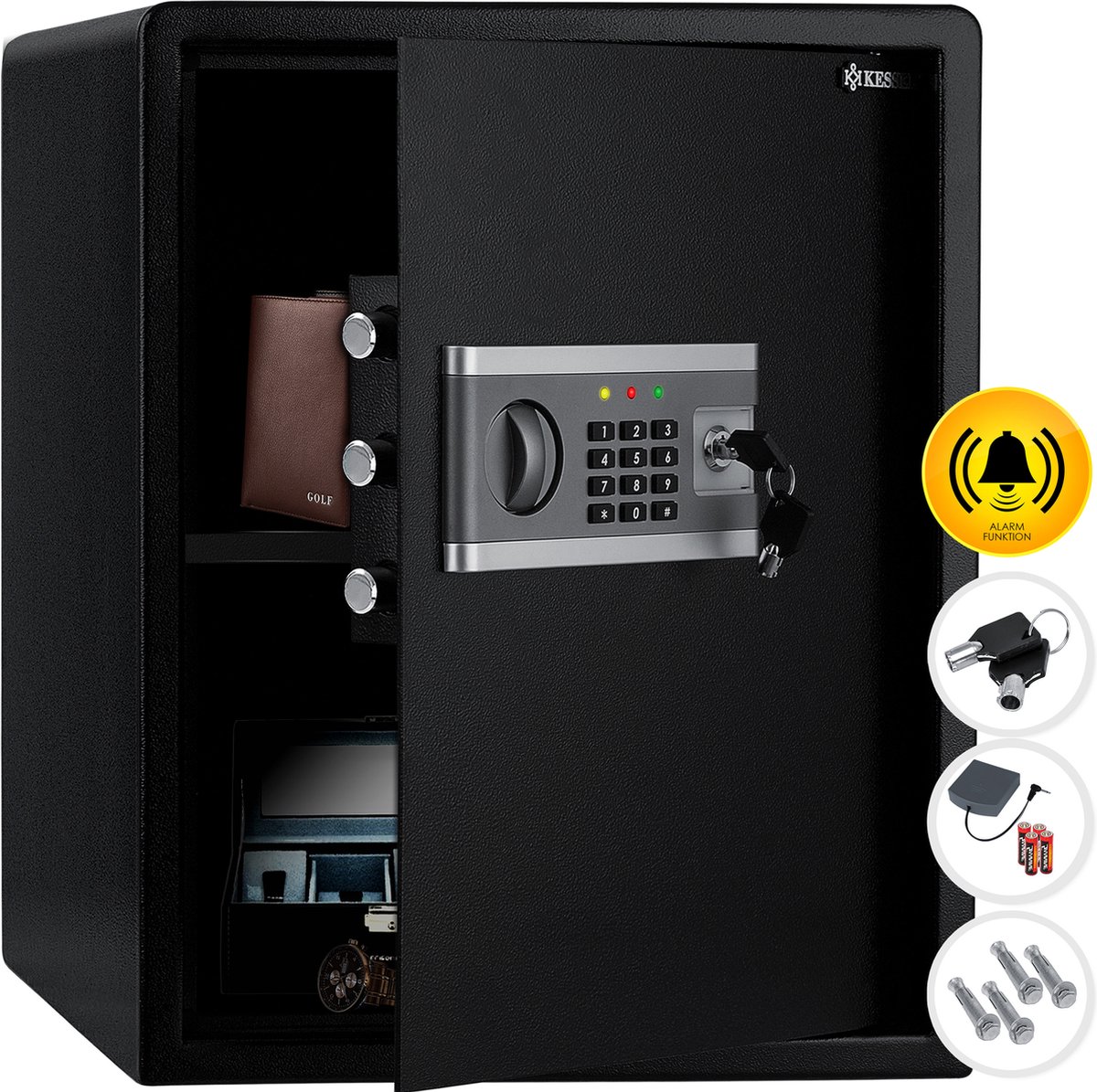 KESSER® Elektronische Kluis met cijferslot 40 x 50 x 40 cm - Digitale ...