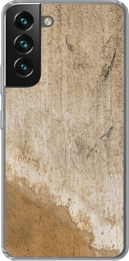Samsung Galaxy S22 Plus hoesje - Muur - Groen - Beige - Beton print ...
