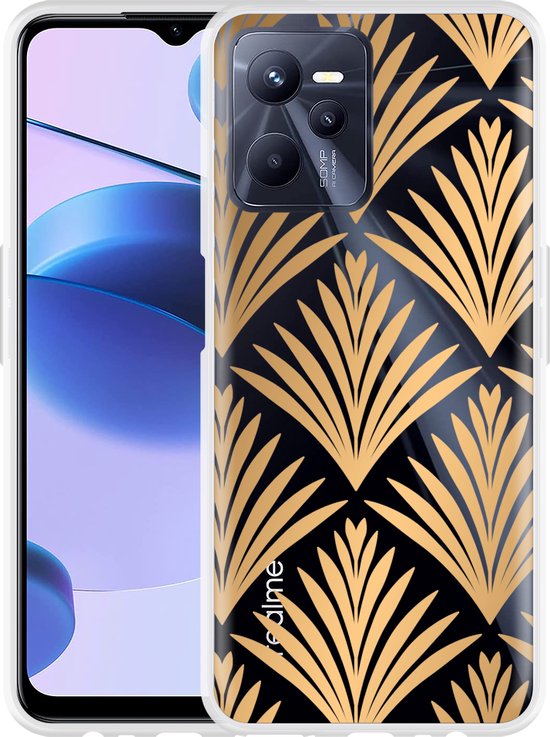 Realme C35 Hoesje Art Deco Gold - Designed by Cazy | bol