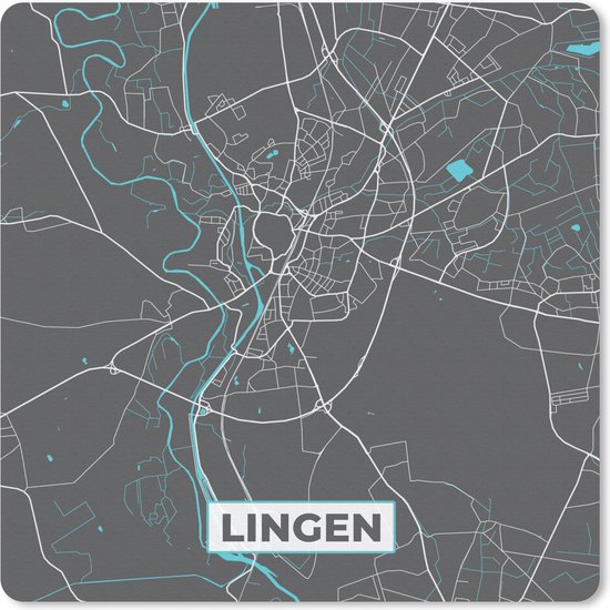 Muismat Klein - Plattegrond – Lingen – Blauw – Stadskaart – Kaart ...