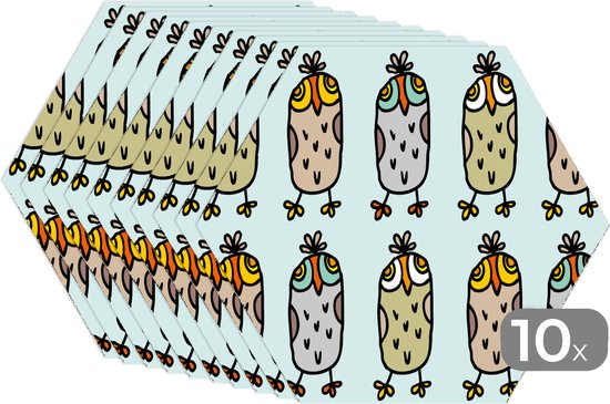 Placemats hexagon - Onderleggers placemats - Placemat zeshoek ...