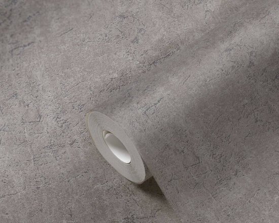 KLEI STRUCTUUR BEHANG | Industrieel - midden grijs - A.S. Création ...