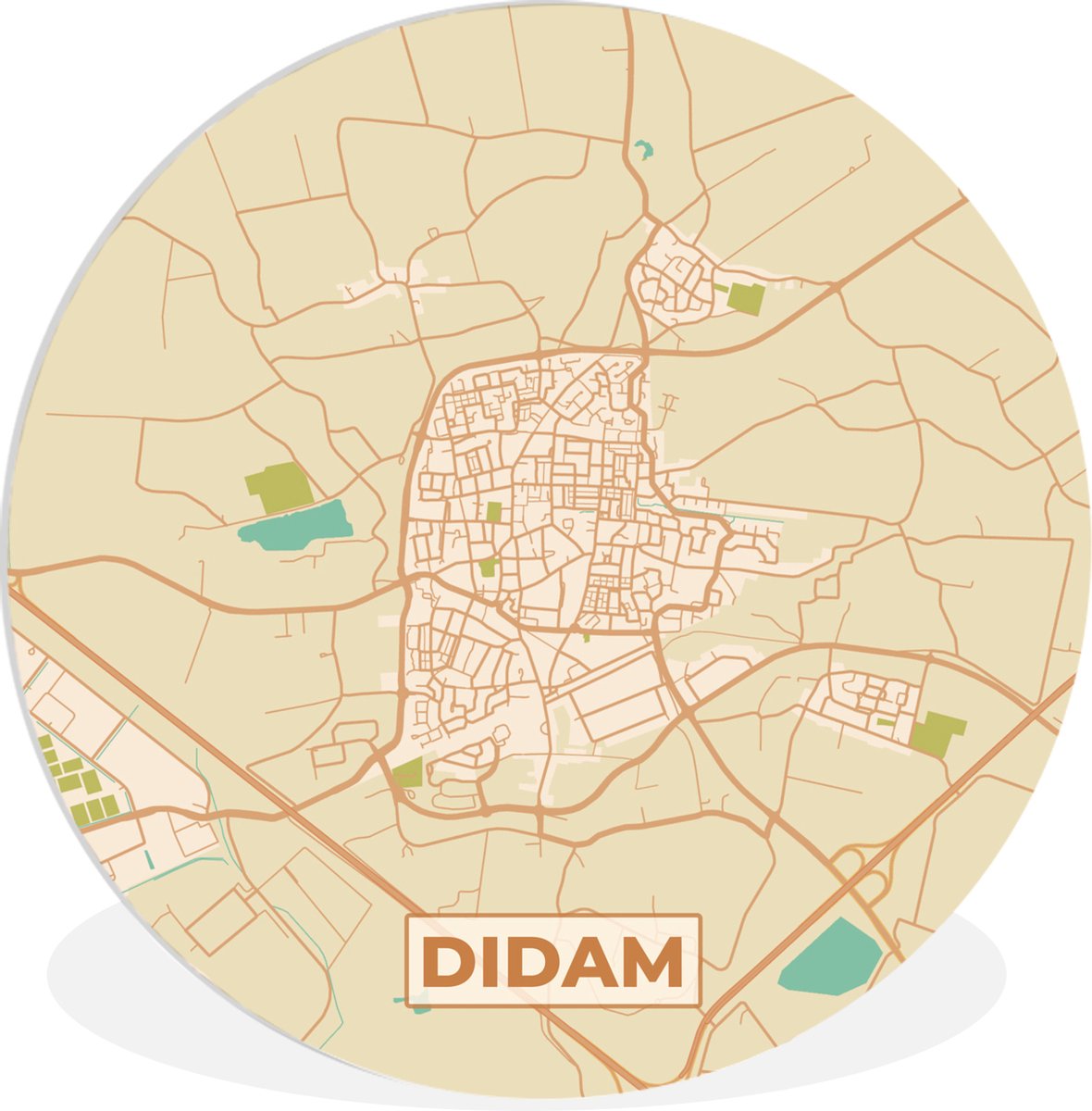Wall Circle - Wall Circle Indoor - Map - Didam - Map - City Map - ⌀ 150 ...
